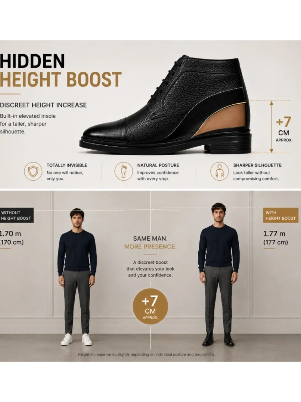 OXFORD JOCKEY CLUB | Shoes | 3 Inch Height Increase Dress Boots Premium ...